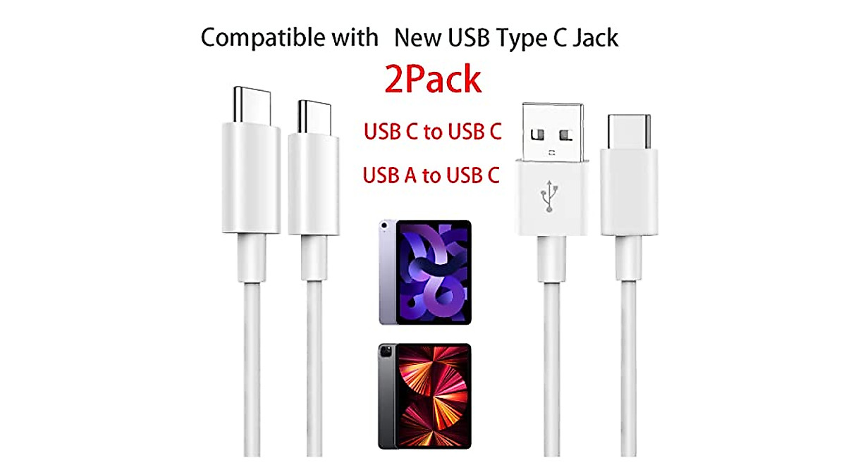 6Ft USB C to USB C & USB A Charging Cable for iPad - Fast & Safe Charging