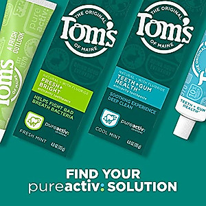 Tom's of Maine PureActiv Teeth + Gum Health* Natural Anticavity Toothpaste Gel 4.0oz , 3-Pack