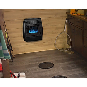 Dyna-Glo IBF10PMDG-4 10,000 BTU Liquid Propane Blue Flame Ice House Vent Free Wall Heater, Black