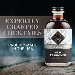 Strongwater Smoked Old Fashioned Craft Cocktail Mixer - Makes 32 Cocktails - Handcrafted Old Fashioned Syrup with Lapsang Souchong Tea, Sugar, Citrus & Cherry - Just Mix with Bourbon or Whiskey