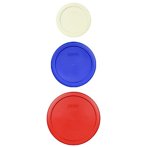 Pyrex (3) Lid Set for 7200 2-Cup, 7201 4-Cup and 7203 7-Cup Glass Bowls - Made in the USA