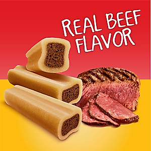 GYCO Mini Jumbone Real Beef Flavor Dental Treats for Dogs, 21 oz Pouch. A Long-Lasting Dog Bone That is Specially Designed for Treating Toy Dogs and Small Adult Dogs.