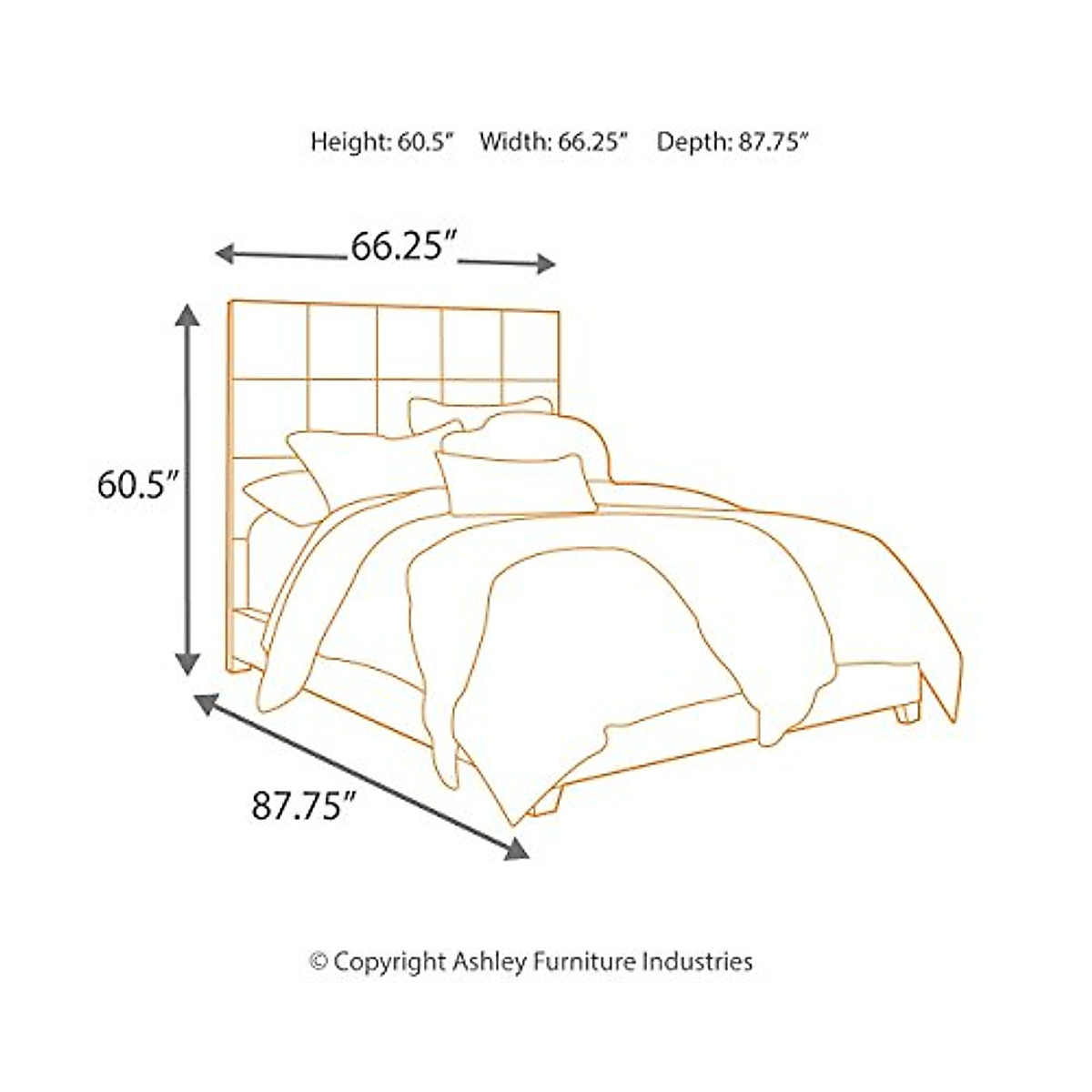 Signature Design by Ashley Dolante Modern Upholstered Square Tufted Platform Bed, Queen, Gray