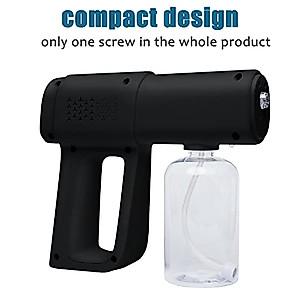 Nano Steam Gun Handheld Electrostatic Sprayer Rechargeable Nano Atomizer, 12 oz Portable Electric Mist Steam Gun for Home，Offoce，School，Garden，Detachable Tank(Black)