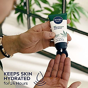 NIVEA MEN Sensitive Calm Moisturizer with Hemp Seed Oil and Vitamin E, 3 Pack of 2.5 Fl Oz Tubes
