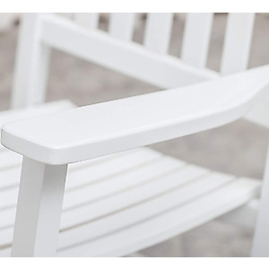 BplusZ Patio Outdoor Rocking Chair Set 3 Piece Furniture Rocker with Small Side Table for Bistro Porch White