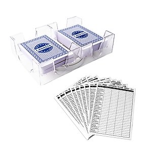 GSE Games & Sports Expert Canasta Cards Game Set, Includes 2 Decks Canasta Playing Cards with Point Values, a Revolving Card Tray, and 50 Canasta Score Sheets (Blue)
