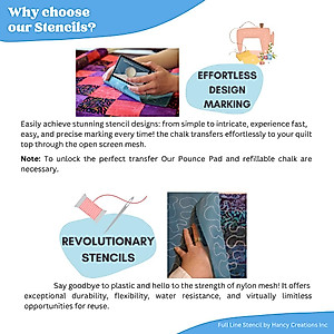 Full Line Stencil - Christmas Lights - Edge to Edge Stencil, Continuous Line Template for Free Motion Quilting, Domestic Machine Quilting, Hand Quilting, Long-Arm Quilting (60042)