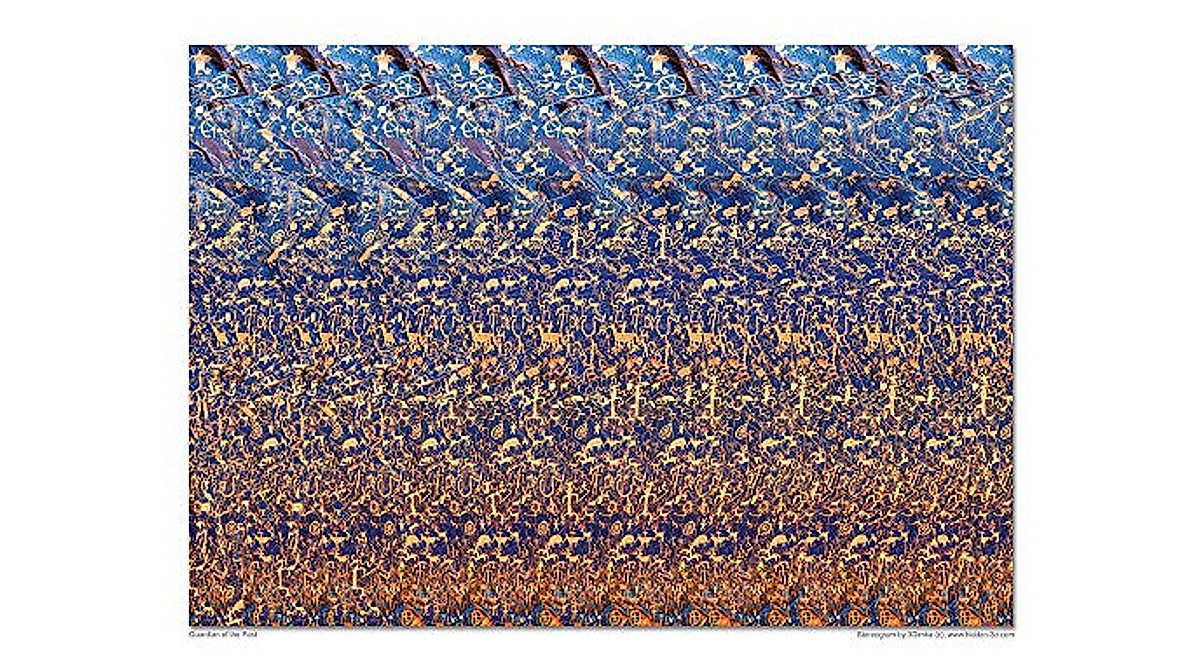 Hidden 3D Stereogram Posters - Set of 6 Unique 18x13 Art
