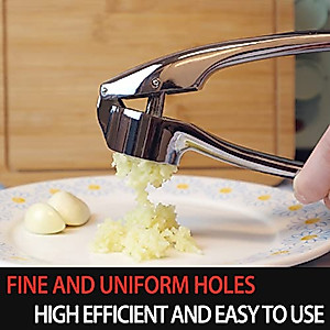 Garlic Press, Heavy Duty Garlic Mincer Ginger Press, Garlic Press Mincer, Professional Grade Garlic Crusher, Rustproof & Dishwasher Safe