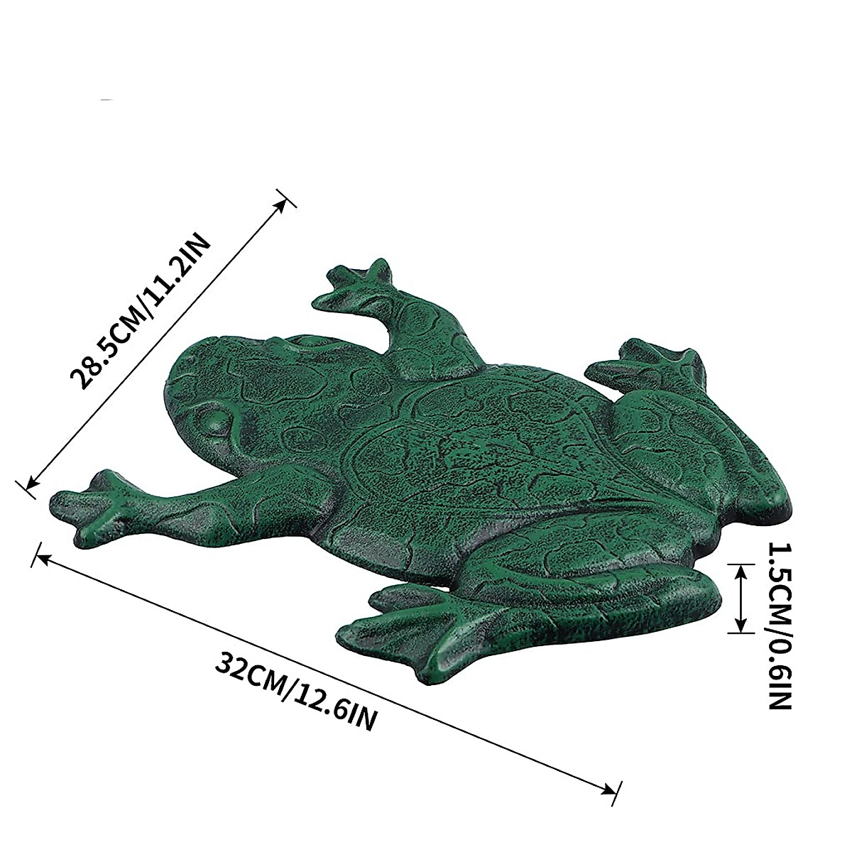 MDLUU 3-Pack Frog Stepping Stone, Cast Iron Frog Art, Decorative Flagstone for Garden Walkway, Flower Bed