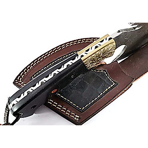 Damascus Steel Blade Axe Hatchet Gut Hook Tomahawk Hunting Knife Camping Hiking SM23