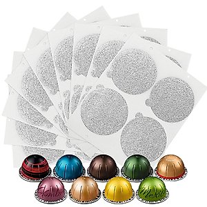 Clinuse Aluminum Foils Lids Seals to Reusable Nespresso Capsules Coffee Pods, 100Pcs Nespresso Vertuo Pods Cover Seals, Compatible with Nespresso Vertuoline Vertuo (61mm, Gray)