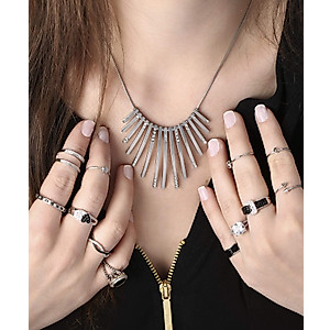 Trendy Fashion Pave Cubic Zirconia Black CZ Statement Belt Buckle Band Ring For Women .925 Sterling Silver