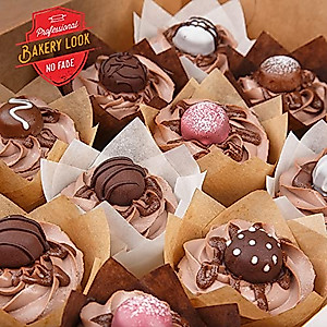 Baker’s Signature Tulip Baking Paper Cupcake & Muffin Liners Pack of 150 | Grease Resistant Wrappers – Will Not Curl or Burn – Comes in Convenient Packaging