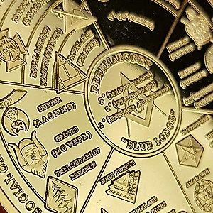 JYGCOIN Masonic Coin Master Mason Freemason Lodge Family Map Working Tools