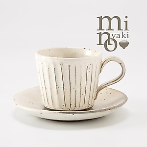 光陽陶器 Koyo Pottery 10315 Cup Saucer Bowl Dish, Japanese Tableware, Stylish, Powder Grinding Seam Straight C/S, 6.8 fl oz (190 cc), Ceramic, Made in Japan