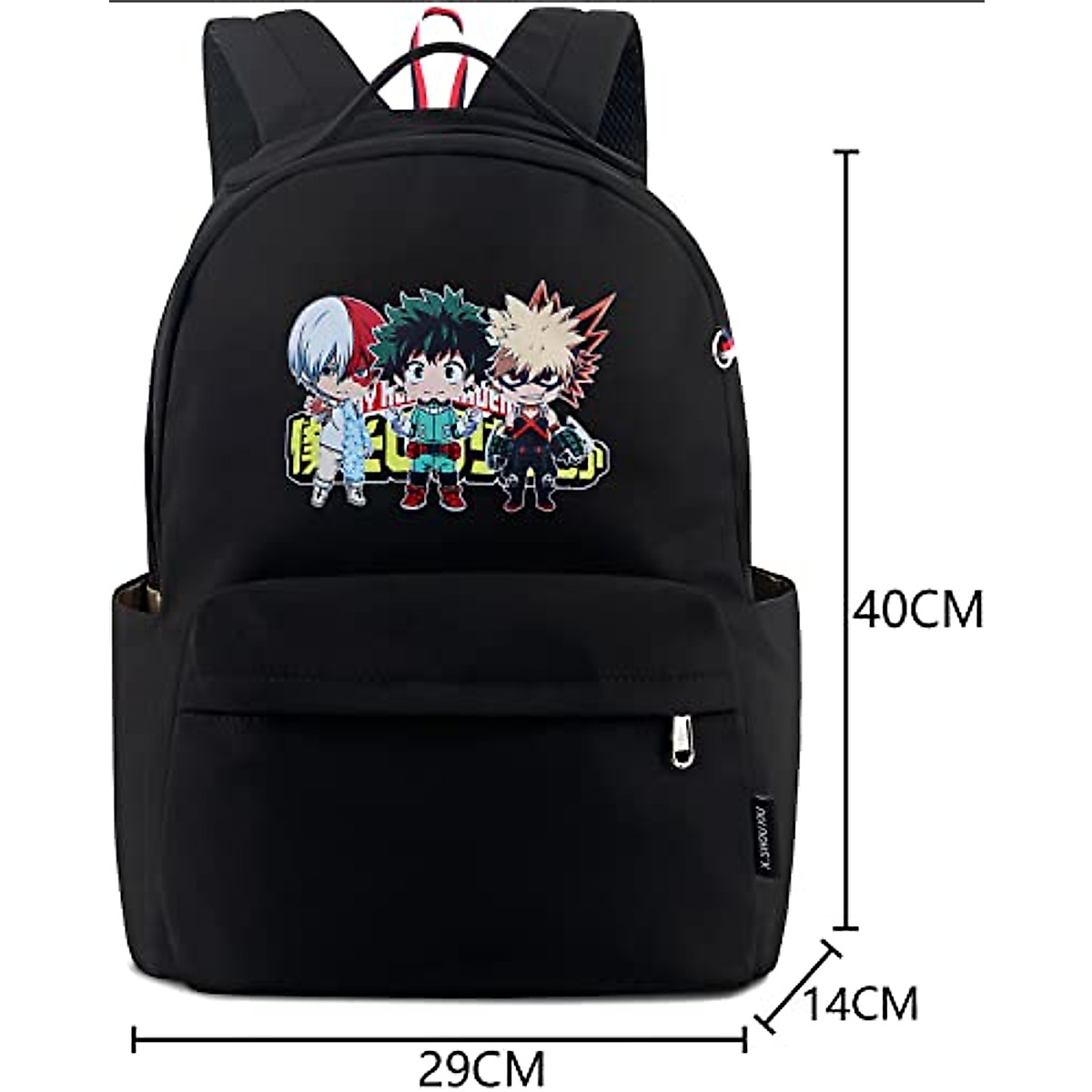 Roffatide Anime My Hero Academia Backpack Nylon Black Book Bag Printed School Bag Back Pack Daypack
