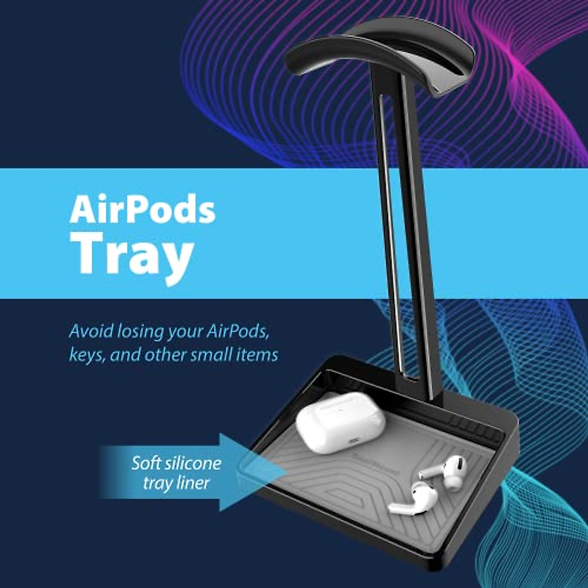 TotalMount Headphone Stand – Premium Headphone Storage and Protection (Tall Headset Stand with ...