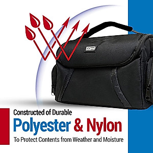 Vidpro DSLR and Video Camera Gadget Bag - Large Protective Case Includes Padded Dividers Handle and Shoulder Strap Compatible with Most Camera Brands Fits 1-2 DSLR Cameras 4 Lenses and Accessories