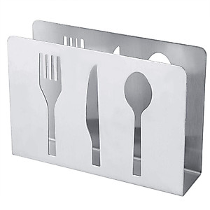 Napkin Holder, Stainless Steel Tableware Pattern Napkin Rack, Kitchen Napkin Dispenser, Modern Serviette Holder Home Bar Restaurant Table Decor