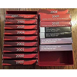 1955 S Lot of Proof Sets Set from 1955-2018 in Clad and Silver from 1992-2018 Collection US Mint Proof