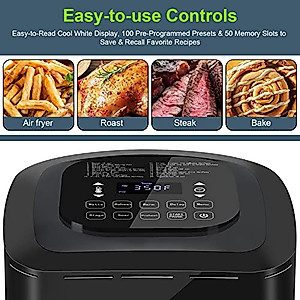 Nuwave Brio 7-in-1 Air Fryer Oven, 7.25-Qt with One-Touch Digital Controls, 50°- 400°F Temperature Controls in 5° Increments, Linear Thermal (Linear T) for Perfect Results, Black