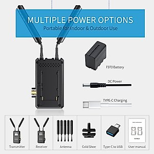 FEELWORLD W1000S Wireless Video Transmission System SDI Dual HDMI Transmitter and Receiver Full Duplex Intercom Live Streaming 1000FT Long Range with 0.08S Low Latency