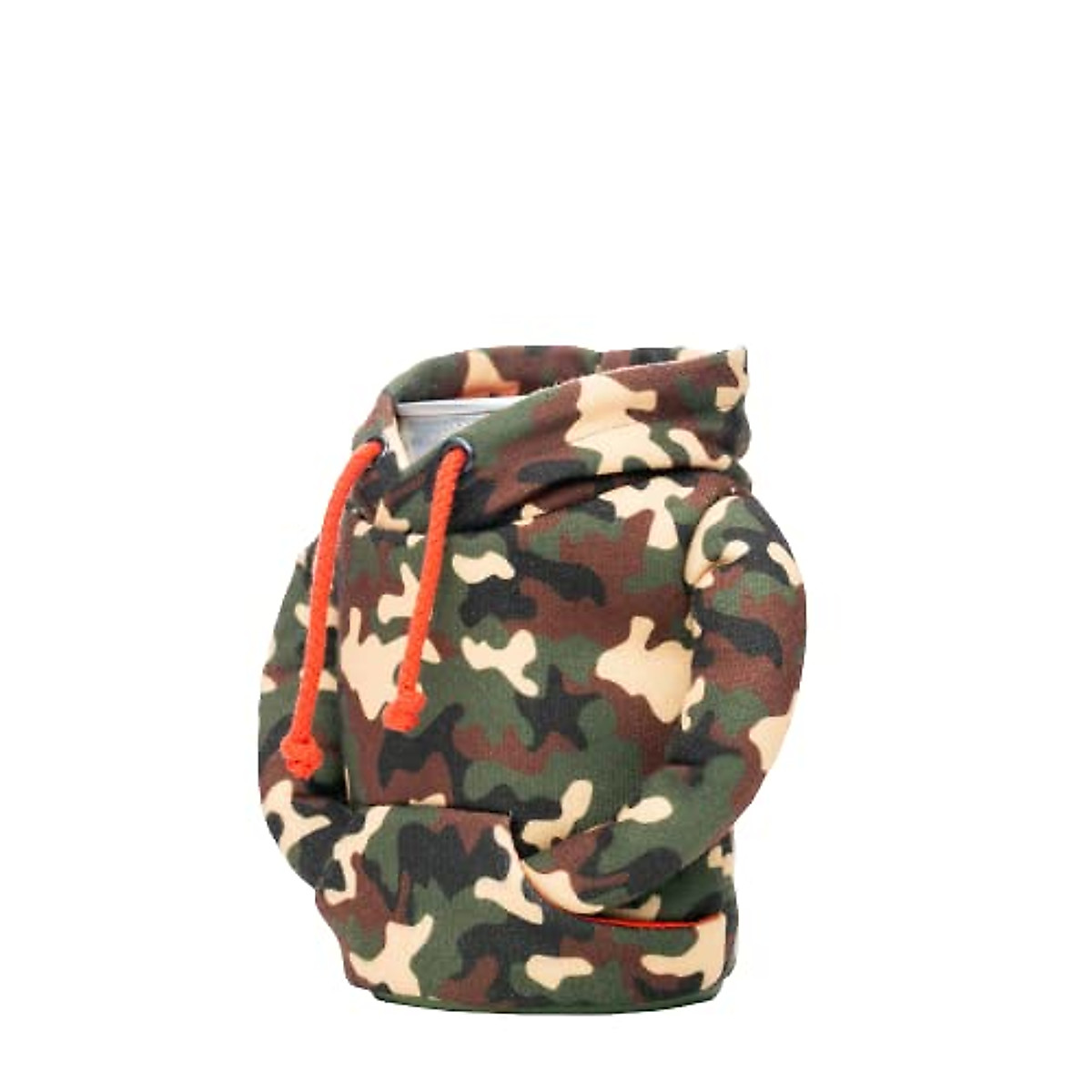 Puffin - The Hoodie Beverage Jacket, Insulated Can Cooler, Woodsy Camo/Puffin Red
