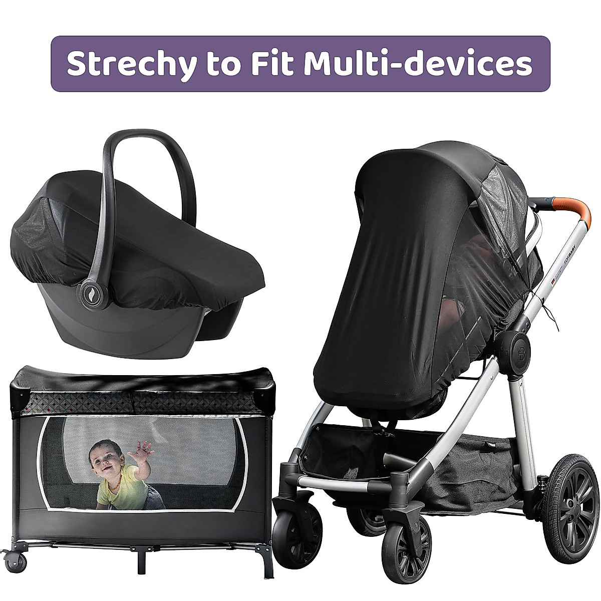 Bayan Stroller Sunshade Baby Car Seat Sun Shade Cover-Effective UV Rays Cut Design-Blocks 95.76% UVA and 95.87% UVB