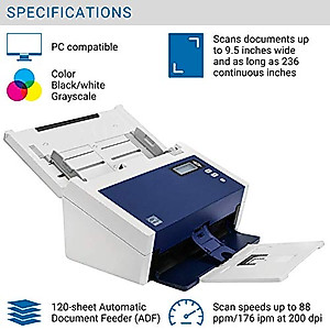 Xerox DocuMate 6480 Duplex Document Scanner for PC, Automatic Document Feeder