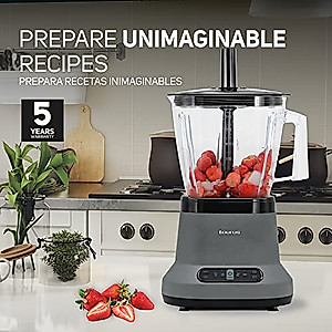Taurus| Blaze| Maximun power per two| 80 Oz Jar| 4 presets functions| Powerful 1500 W| 2 motors| 2 times more durable| Blender and 2 bottles 2 go!|