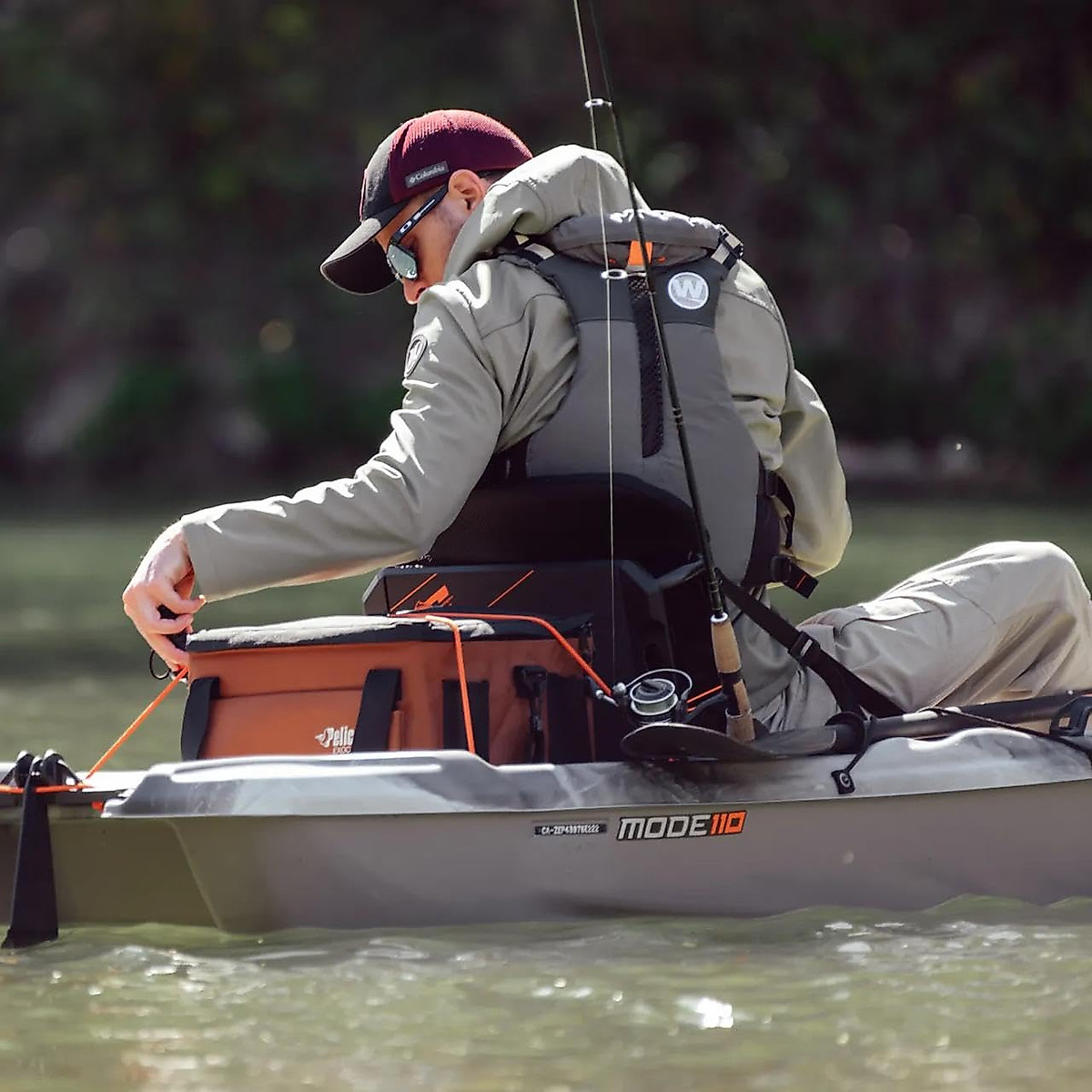 Pelican Catch Mode 110 Fishing Kayak - Premium Angler Kayak with Lawnchair seat, Granite - 10.5 Ft.