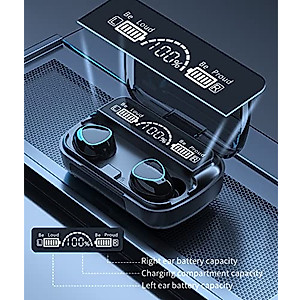 LELEBEAR TWS Bluetooth 5.1 Earphones 3500mah Waterproof Charging Box Ipx7 Waterproof Noise Cancelling Sports Touch Control Wireless Earphones (Dark Green)