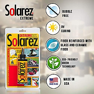 SOLAREZ UV Cure Extreme Resin (3.5 Oz) Heavy Duty Ceramic Fiberglass Filler Sealant Resin ~ DIY, Marine, Sporting Goods, Equipment Maintenance, Housewares, Appliances, Hobbies, Crafts, Camping, Garden