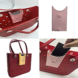 CEHNCEH Soft Rubber Phone Holder Charm Accessories Compatible with Bogg Bags, for Bogg Bag Decorative Charm Inserts for Storage Phone Case Key Lipstick Sunglass Wallet Phone Handy with Your (Pink)