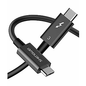 SHENGWEI Thunderbolt 3 Cable 2.3 ft, USB C Cable Supports 40Gbps Date Transfer 100W Charging(20V 5A) Single 5K@60Hz Monitor, Ideal for Type-C MacBook, Dell, Apollo, Pixel, Docking, Hub and More