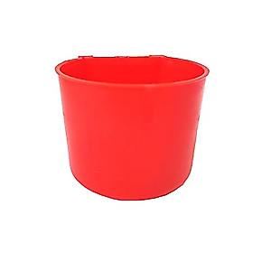 10PCS Feeder Cage Cups Hanging Chicken Bird Water Cups Pet Bowls with Hooks (Red)