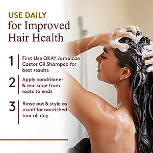 OKAY | Black Jamaican Castor Oil Coconut Curls Conditioner | For All Hair Types & Textures | Condition, Strengthen & Regrow Hair | With Argan Oil | Free of Paraben, Silicone, Sulfate | 12 oz