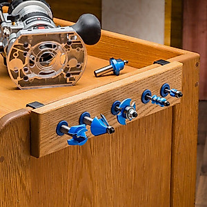 Router Bit Storage Inserts (10 Pack) - Holds 1/4” & 1/2” Shank Router Bits for Horizontal or Vertical Storage – Durable Molded Polyethylene Router Bit Storage Set – Neat, Clean Storage for Router Bits