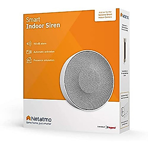 Netatmo Smart Indoor Siren | Wireless 110 Decibel Siren | Auto Arm & Disarm | Easy Installation Can Be Powered with Batteries Or Hard Wired | Model NIS01US
