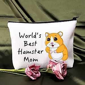 BDPWSS Hamster Makeup Bag World's Best Hamster Mom Hamster Lover Gift Hamster Mom Gift (hamster mom best)