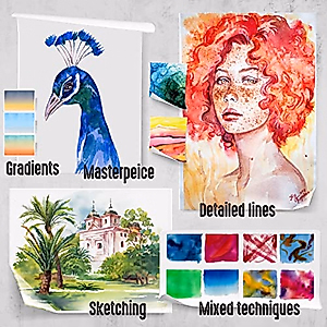 Art Magic Watercolor Pencils, Set of 48 Professional Colored Pencils for Adult and Teens, Premium Art Supplies for Coloring, Blending and Layering