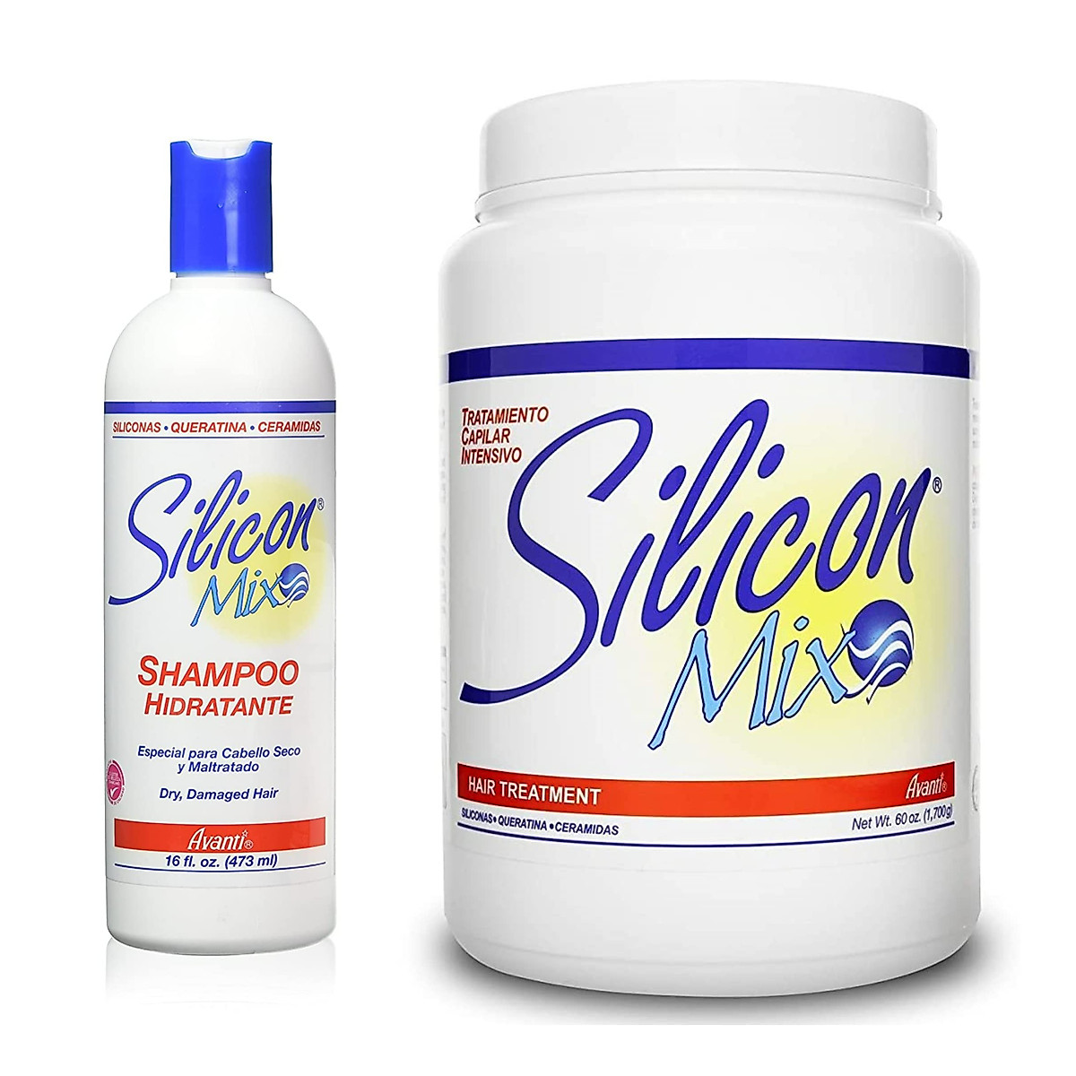Silicon Mix Hidratante Shampoo 16 Oz and Hair Deep Treatment 60 Oz Combo by Silicon Mix
