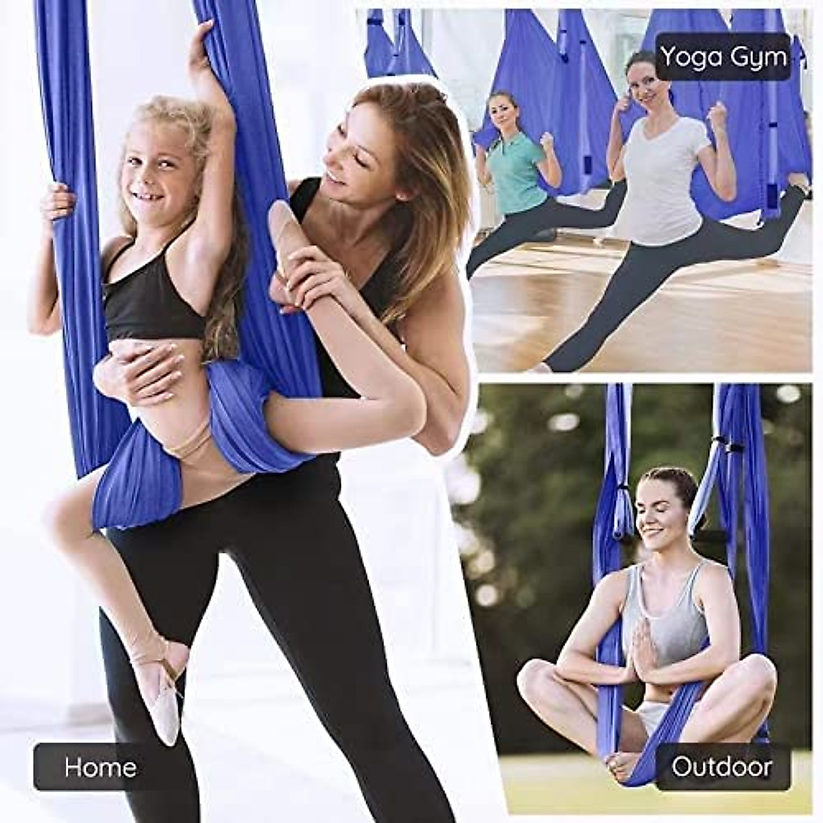 Aerial Yoga Swing Set Yoga Hammock Trapeze Sling Inversion Tool for indoor Home Fitness(Purple)
