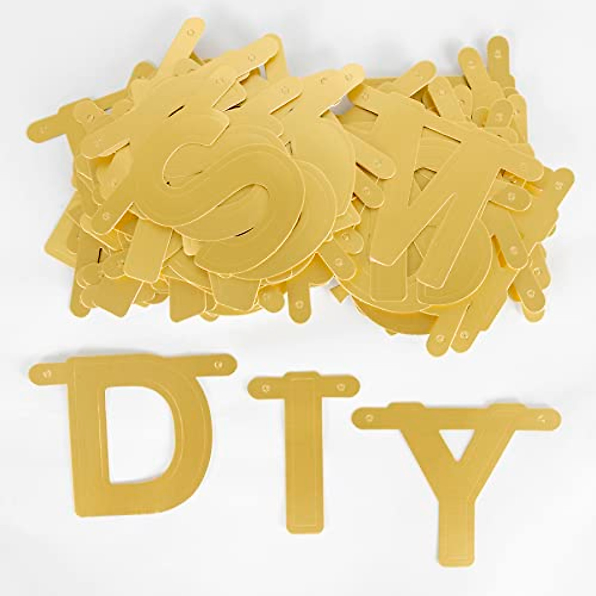 SUNBEAUTY Gold Customizable Letters&Symbols Banner Decoration Kit Party Custom Banner for Birthday Wedding Baby Showers Photo Props Window Decor (Gold)