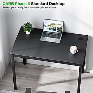 EE EUREKA ERGONOMIC 47 Inch Walnut & White Home Office PC Computer Desk, Simple Modern Work Study Writing Gaming Table for Small & Medium Spaces Desktop with Metal Legs, Sturdy & Easy Assembly