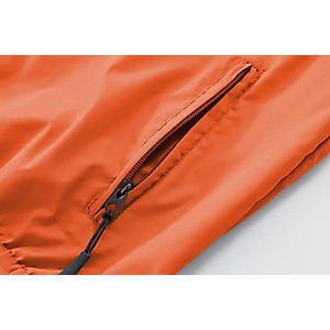 Spmor Men's Lightweight Waterproof Jacket Packable Windbreaker Running Coat Orange 2XL