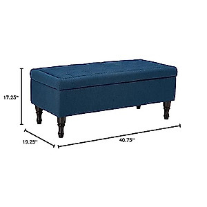 Christopher Knight Home Chantelle Fabric Storage Ottoman, Navy Blue