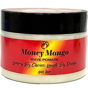 Ultra-Smooth 360 Wave Pomade for Men, Deep Waves, 4oz Natural Pomade, Strong Hold and Shine for Wavy Hair, Shea Butter Mango Butter Natural Wave Pomade Non-Greasy Formula (Money Mango Pomade, 4oz)